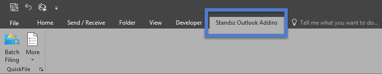 QuickFile Group in Standss Ribbon